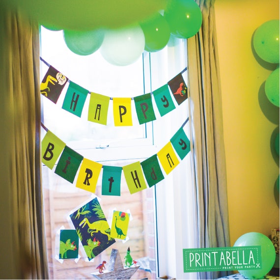 Dinosaur Party Bunting EDITABLE printables for Dinosaur theme Boys ...