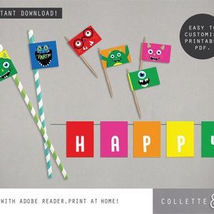 MONSTER Party Printables Monster Theme Birthday Bundle - Etsy