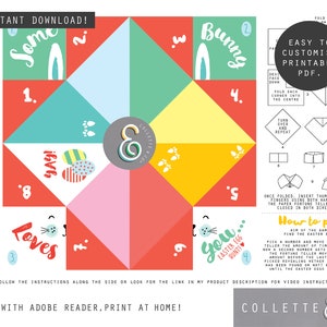 EASTER BUNNY Fortune Teller Origami Easter Cookie Catcher SOME Bunny ...