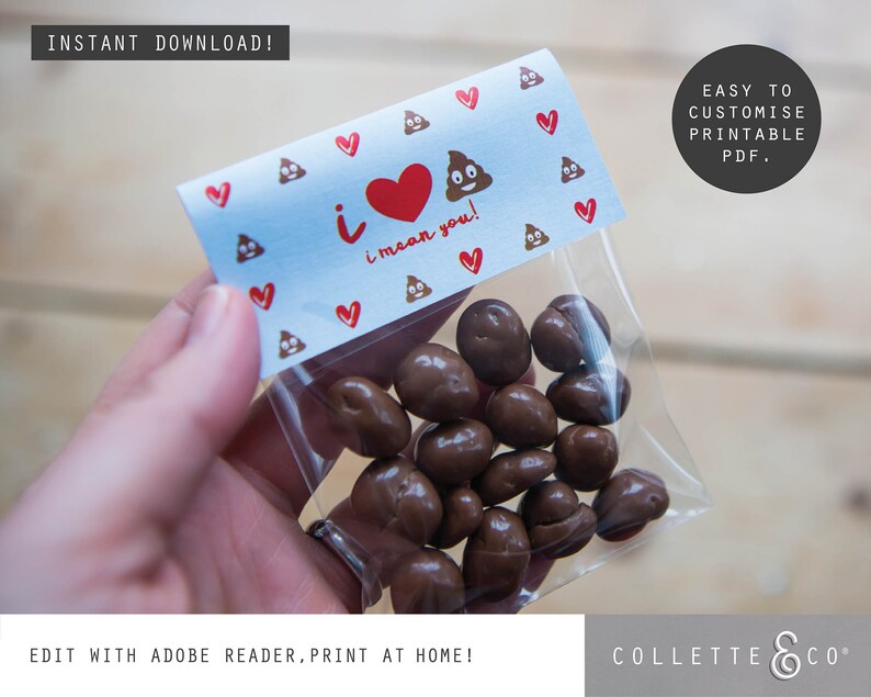 VALENTINES DAY Emoji Poop Favors Valentines Cupid Poo Sweetie Bags Who ...