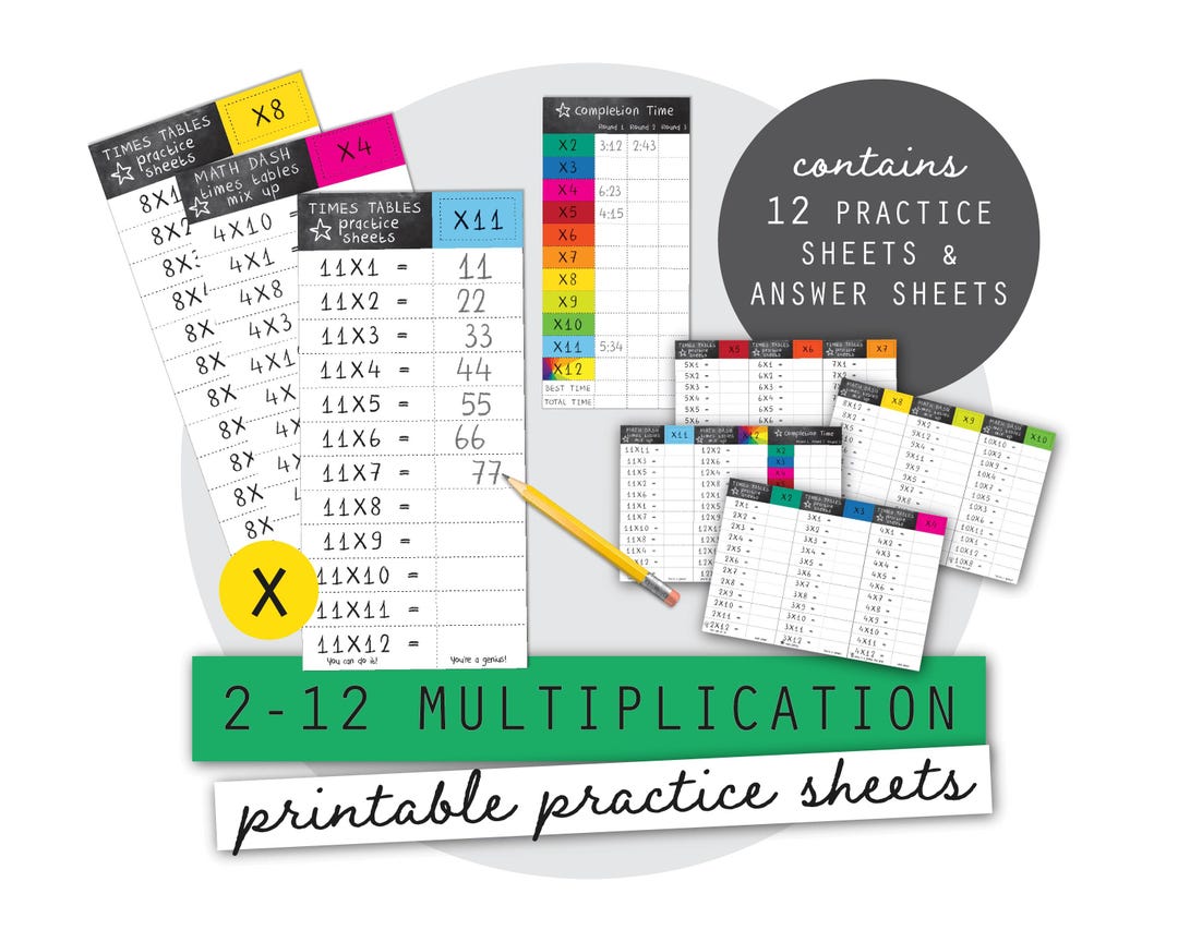 Multiplication Practice Sheets 2–12 | Times Tables Worksheets ...