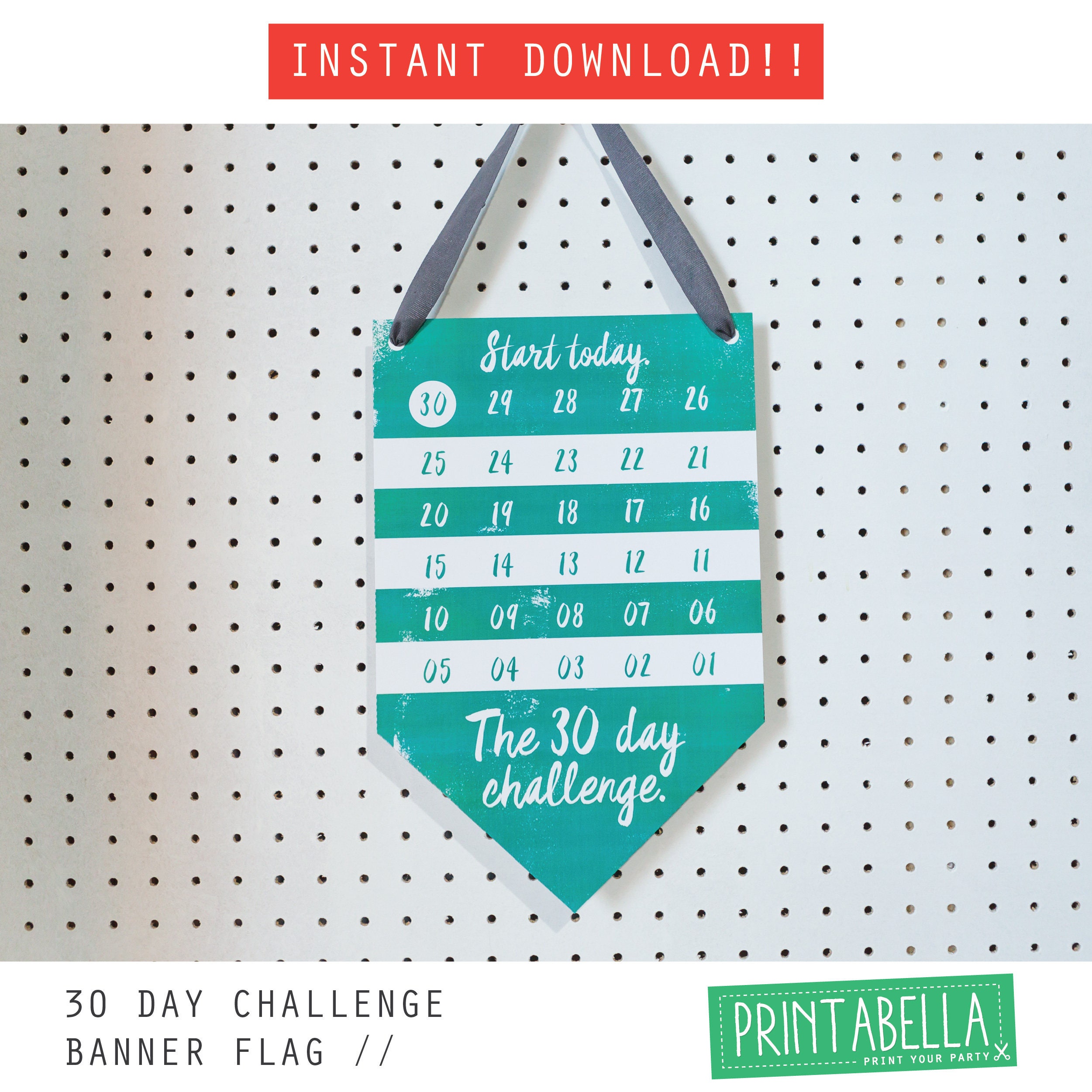 30 DAY CHALLENGE Printable Chart 30 Day Goals Habbit Tracker - Etsy