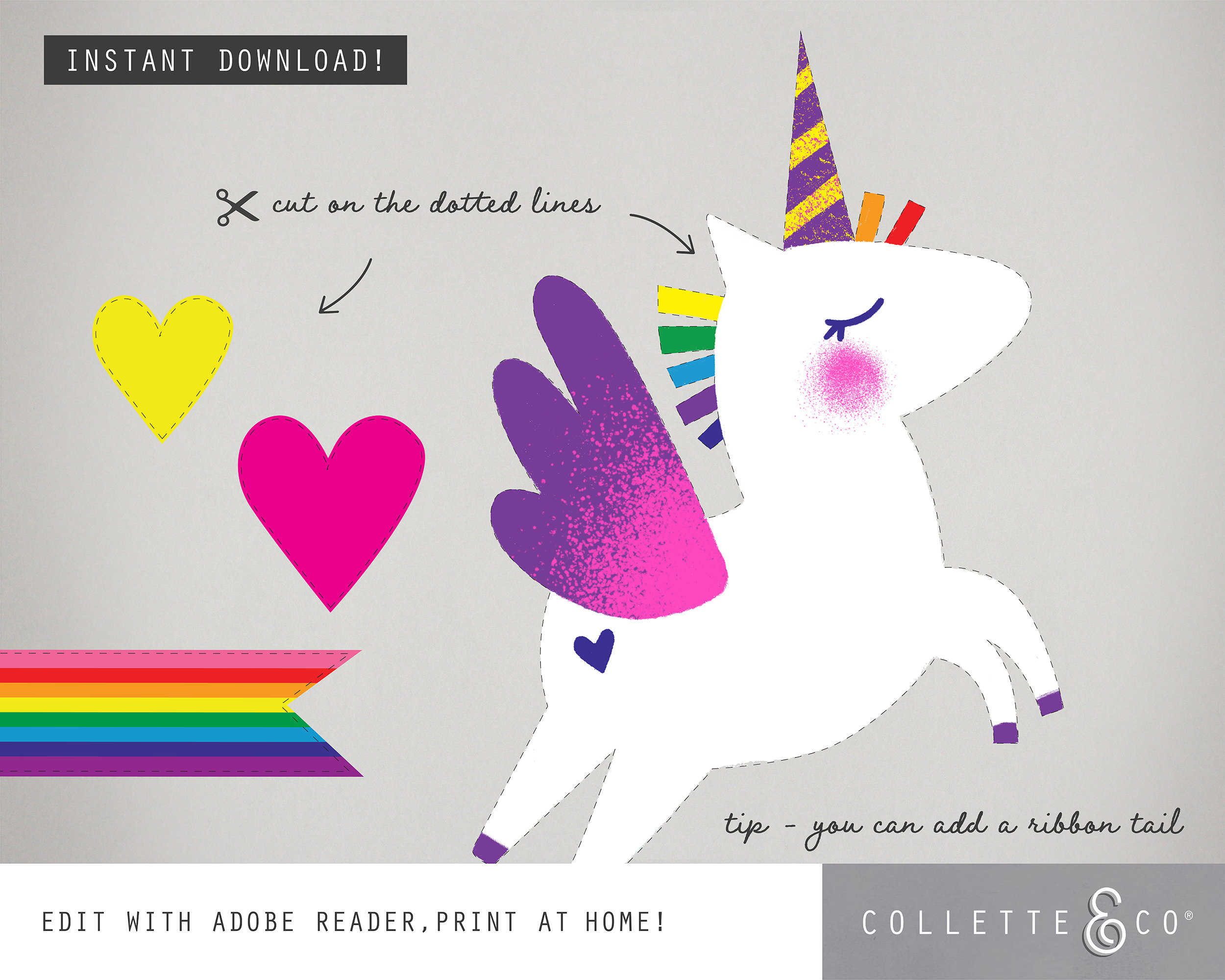 UNICORN Cake Topper, Printable Cake Toppers, Editable Cake Topper - Etsy
