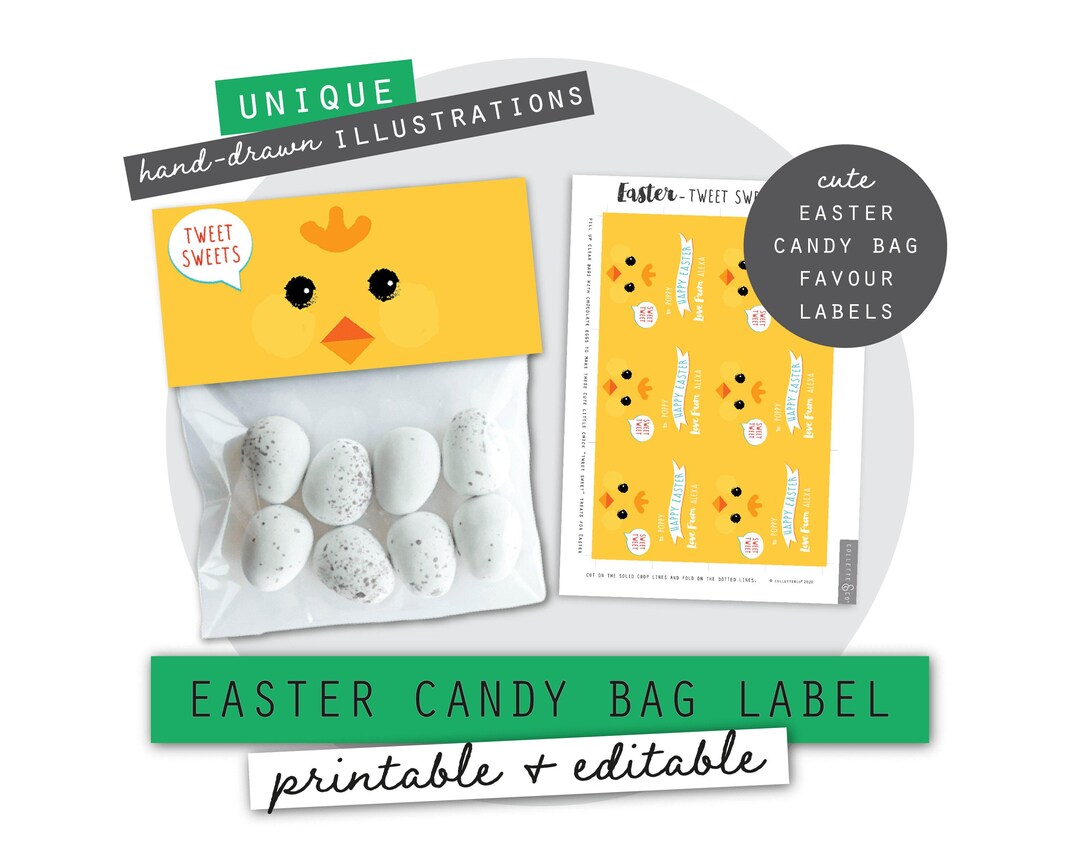 Editable Easter Printable Candy Bag Labels | Tweet Sweets | Favour ...