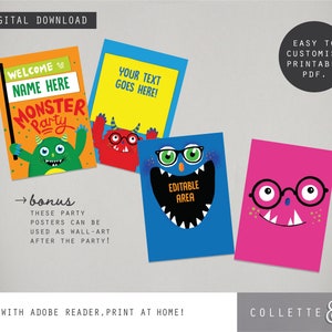 MONSTER Party Printables Monster Theme Birthday Bundle - Etsy
