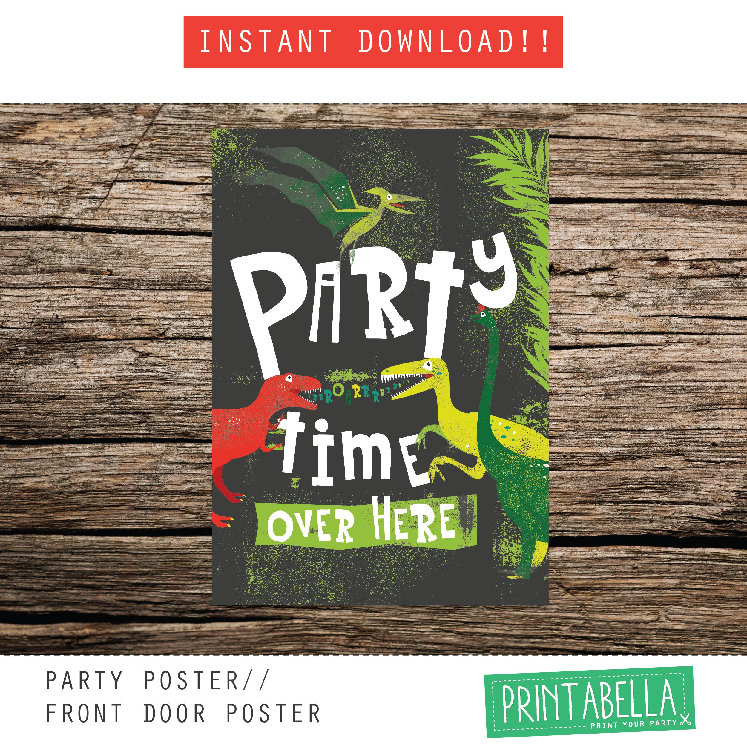 Dinosaur Party Poster Editable Party Posters Customize Party Posters ...