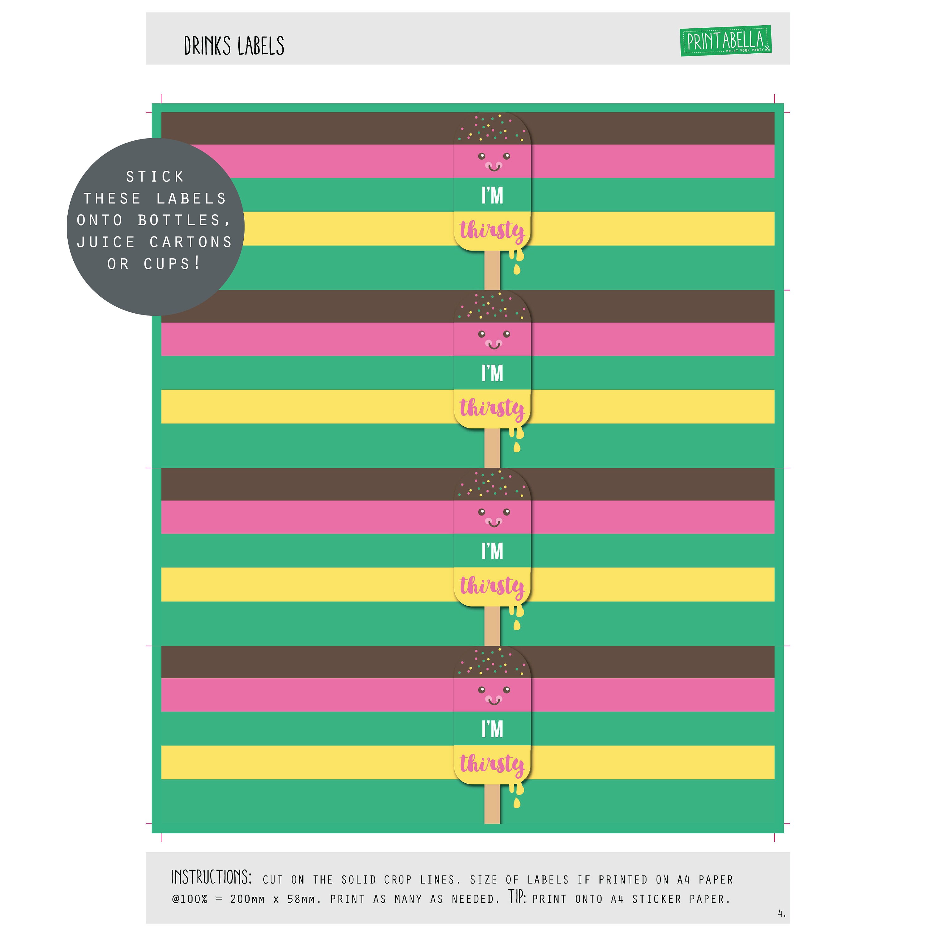 ICE CREAM Printables Party Food Flags Ice-cream Party Straw Flags With ...