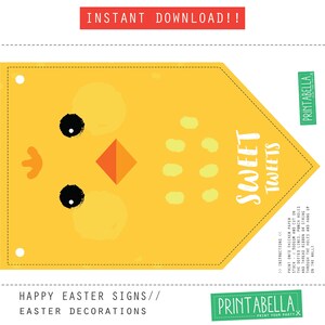 EASTER DECOR Printables Cute Easter Decorations Printable Banner Flags ...