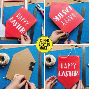 EASTER DECOR Printables Cute Easter Decorations Printable Banner Flags ...