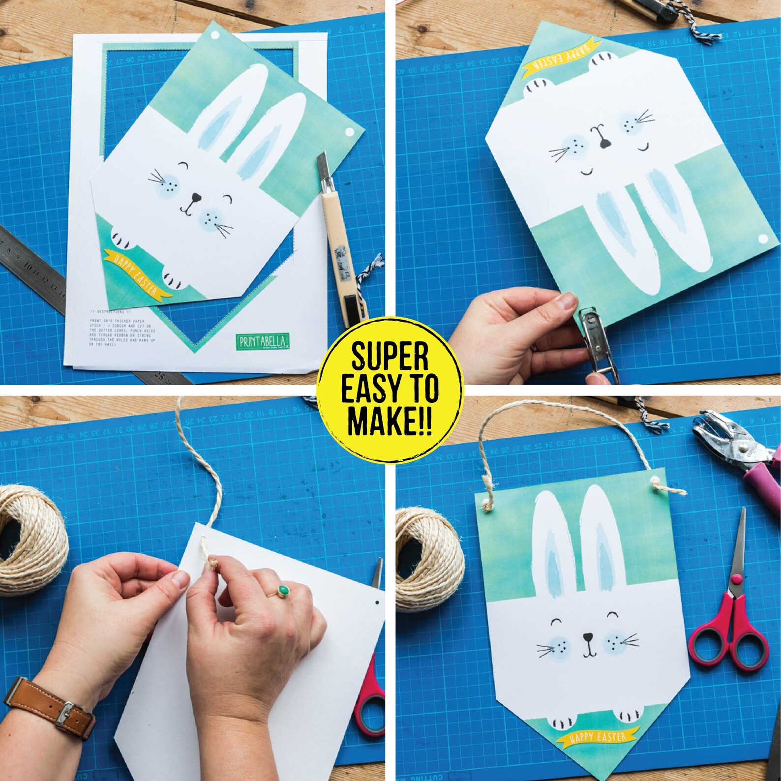 EASTER DECOR Printables Cute Easter Decorations Printable Banner Flags ...