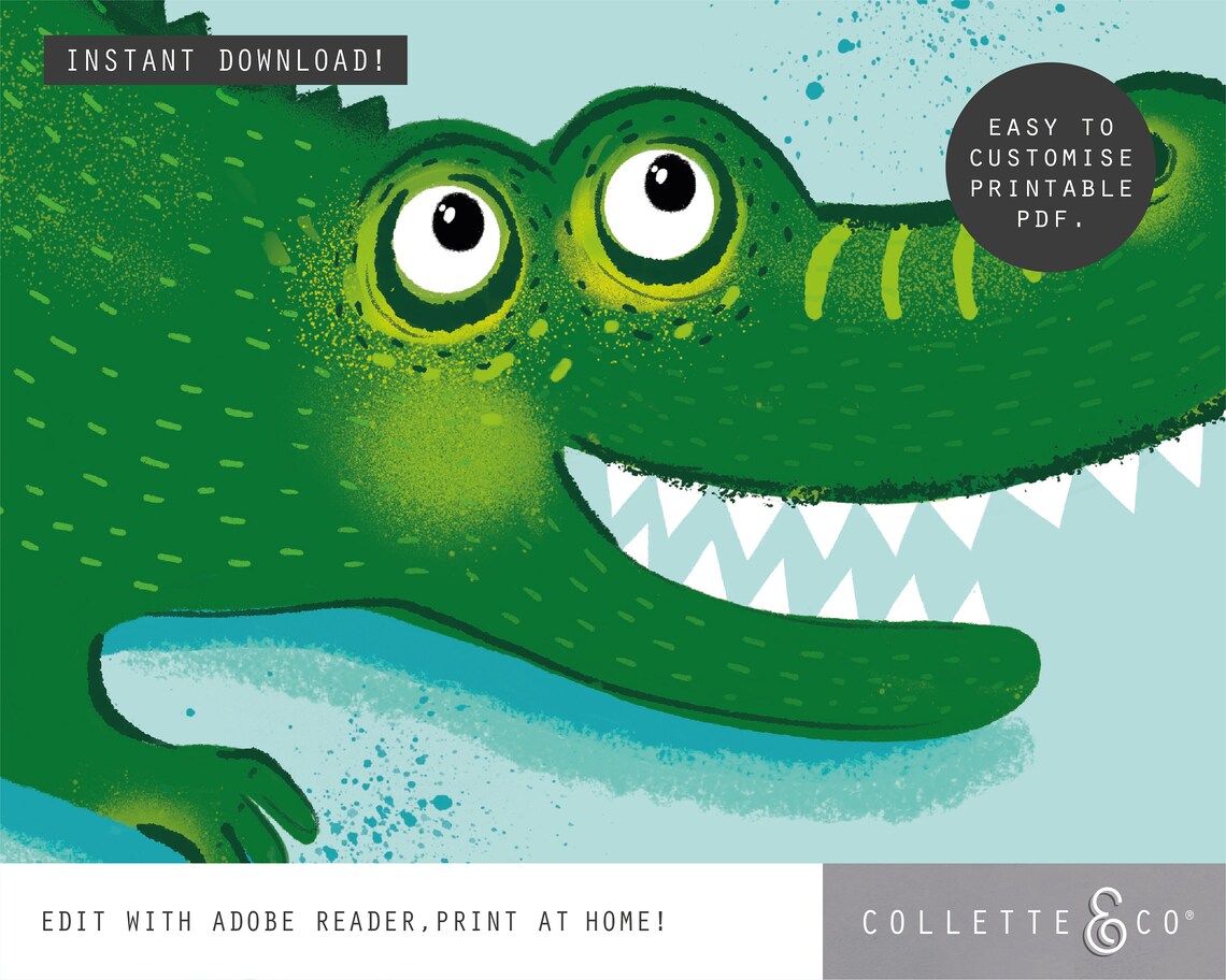 CROC COOL Animal Affirmation Digital Wall Art - Editable Children's ...