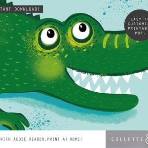 CROC COOL Animal Affirmation Digital Wall Art Editable - Etsy