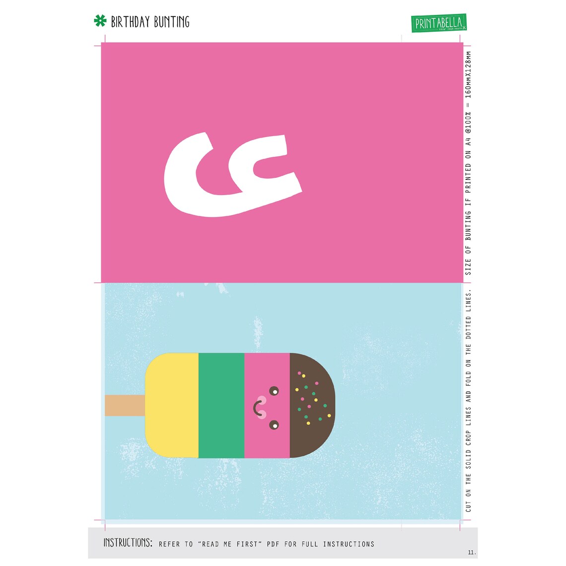 ICE CREAM Bunting Instant Download Party Printables Editable Ice-cream ...