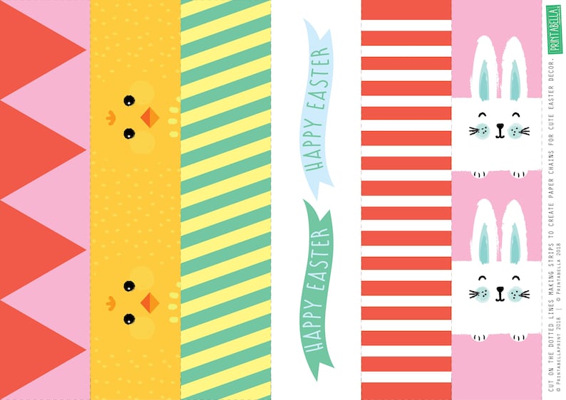 EASTER DECOR Printable Paper Chains Easter Activity for Kids EASTER - Etsy