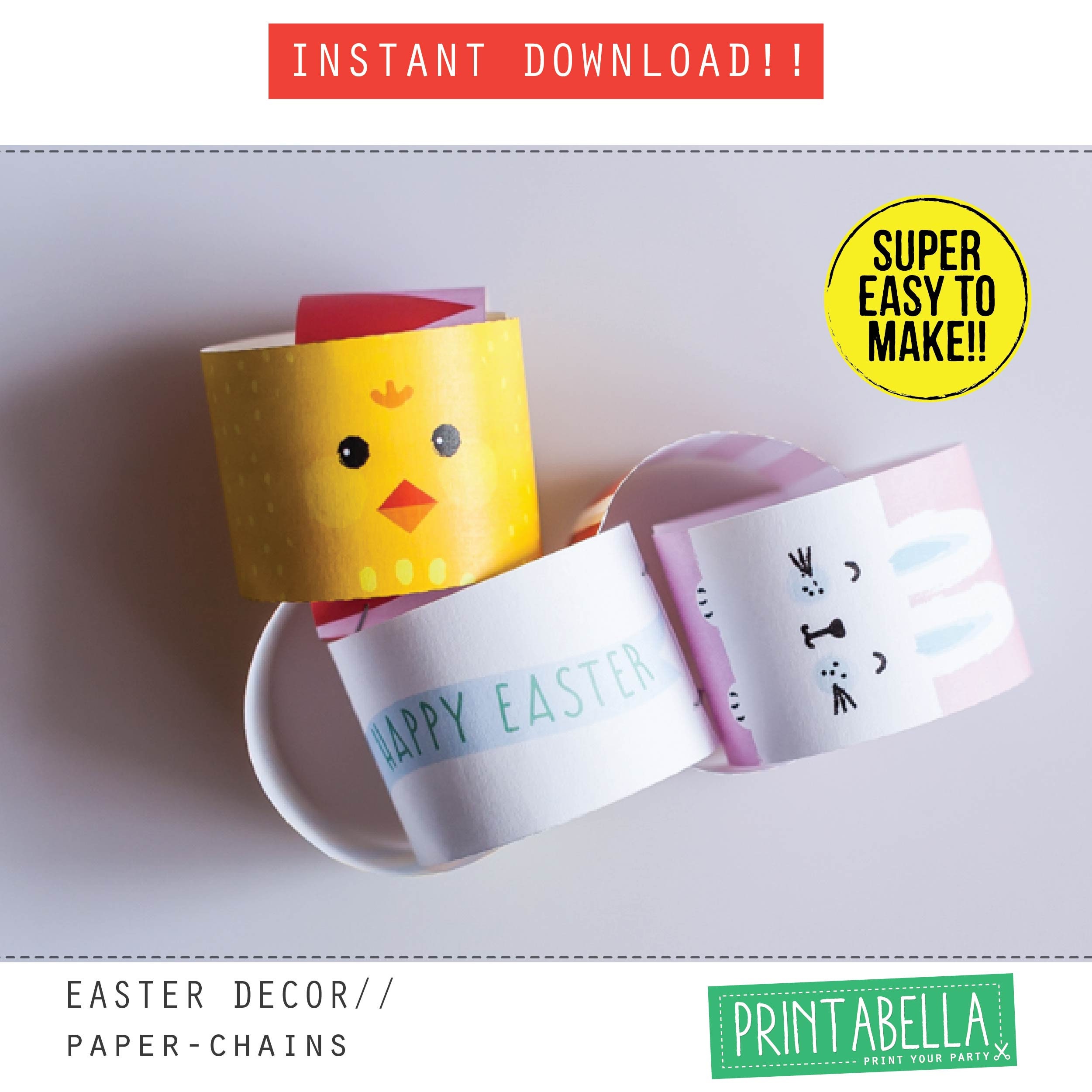 EASTER DECOR Printable Paper Chains Easter Activity for Kids EASTER ...