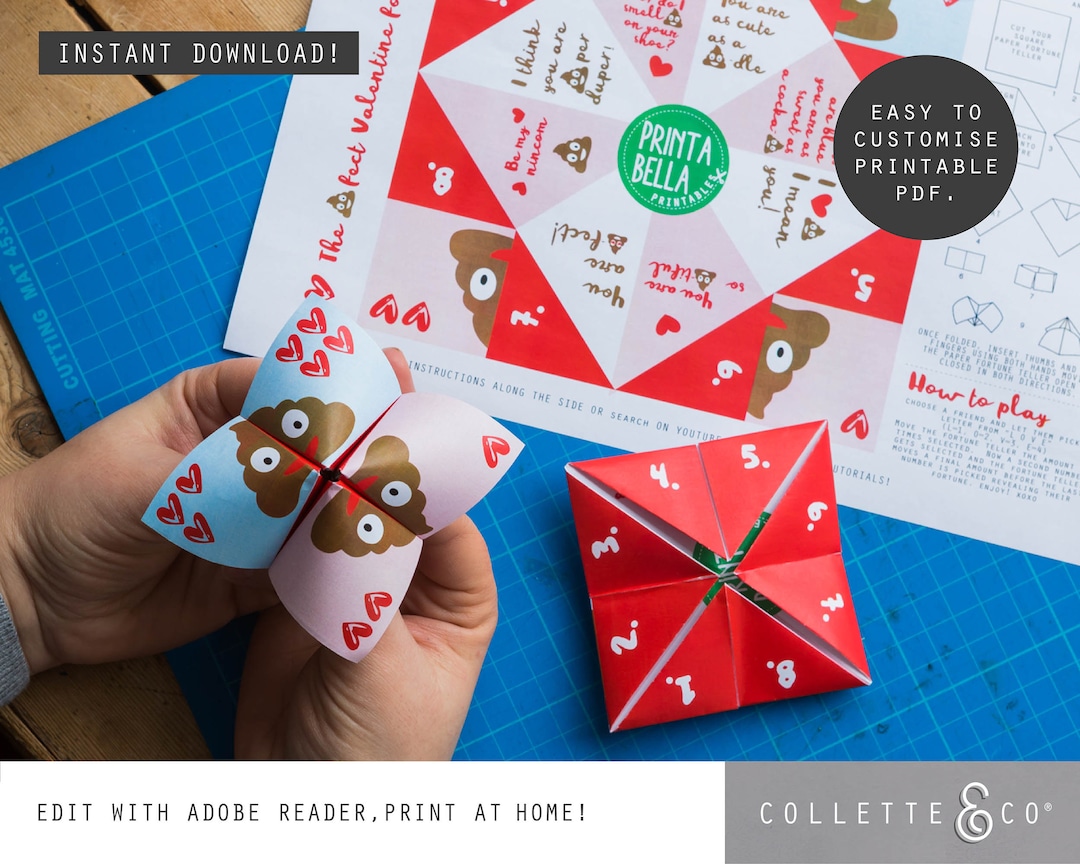 Poop Emoji Fortune Teller: Kids Paper Origami Craft (PDF) - Etsy UK