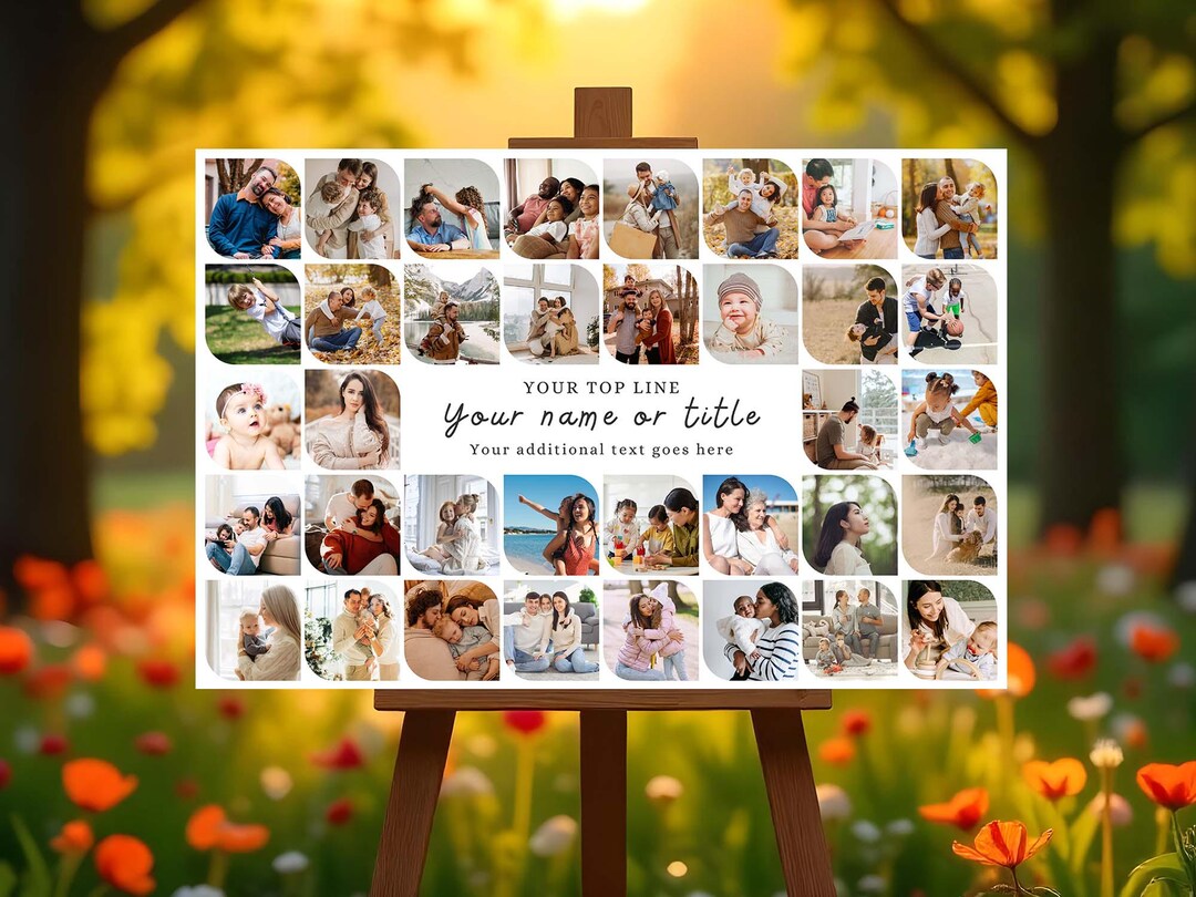 Large Photo Collage Canva Template, Wedding Photo Collage Template ...
