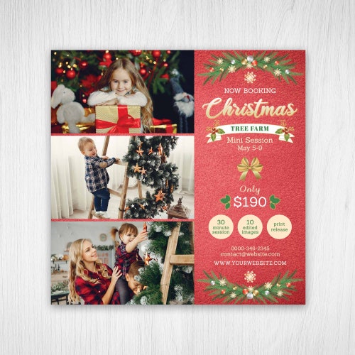 Christmas Mini Session Template Christmas Minis Flyer | Etsy
