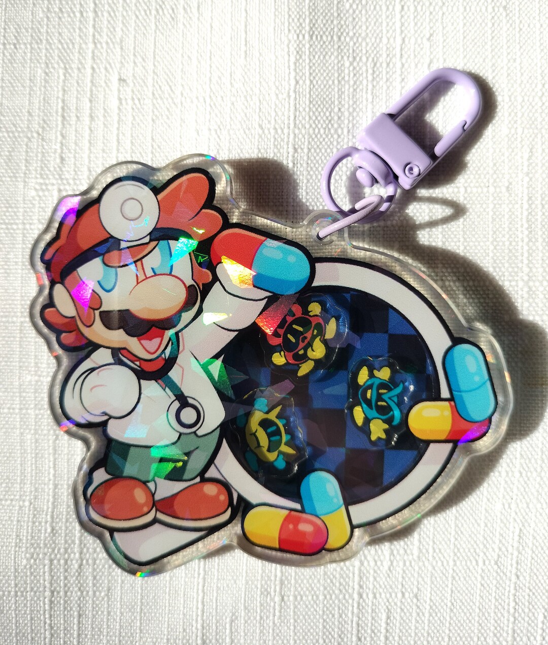 Dr Mario Holographic SHAKER CHARM!!! - Etsy