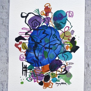 Confusion, Original Watercolor Painting, Bright and Multicolour, Modern ...