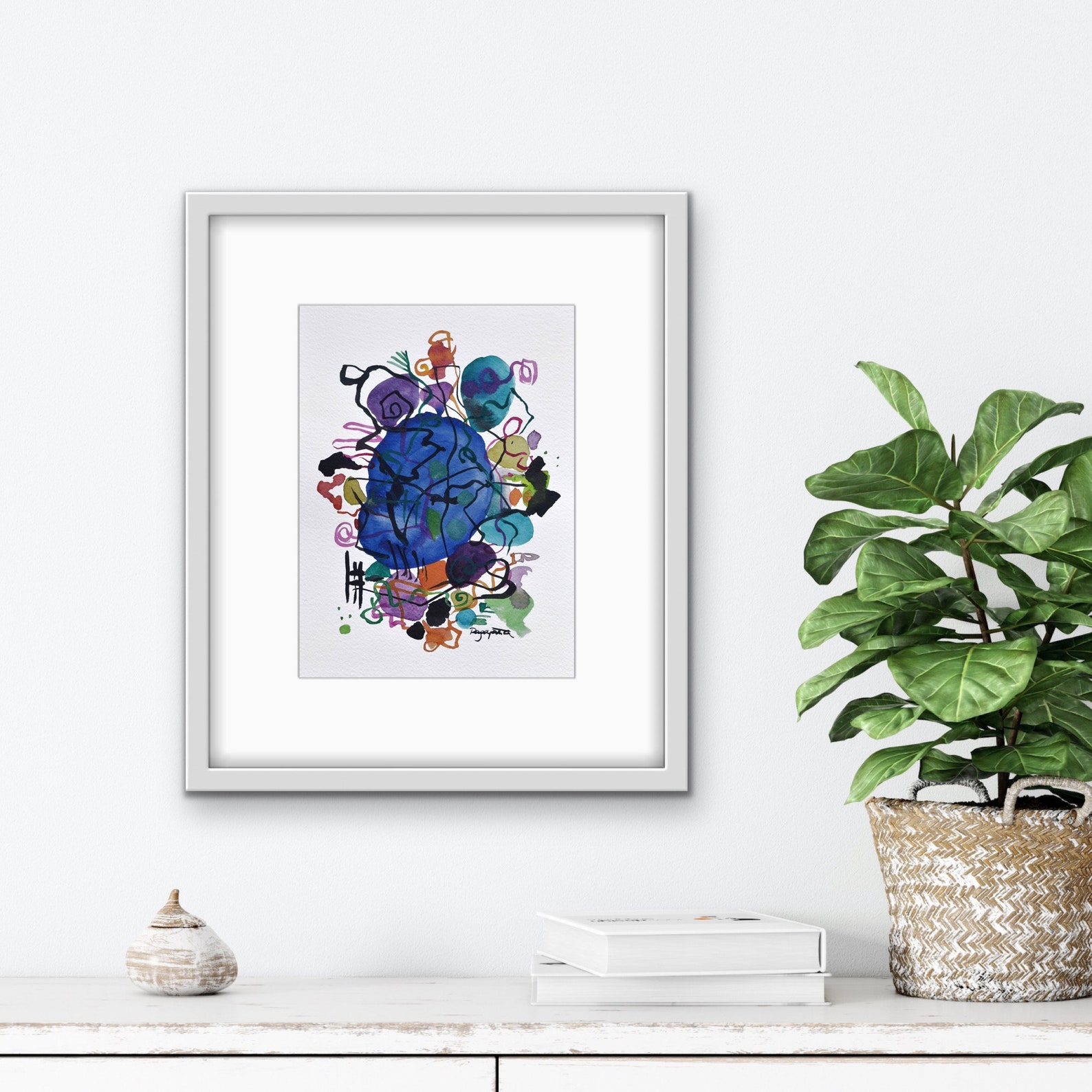 Confusion, Original Watercolor Painting, Bright and Multicolour, Modern ...