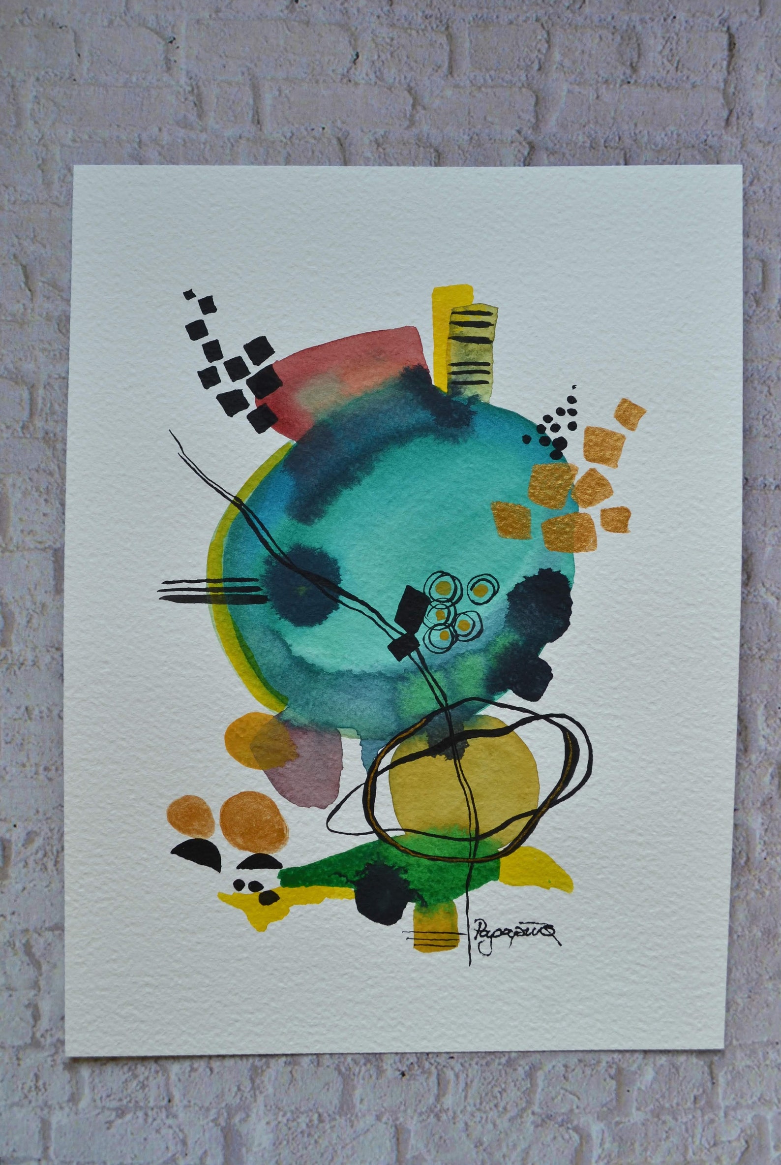 Clown Ant, Original Watercolor Painting, Bright and Multicolour, Modern ...