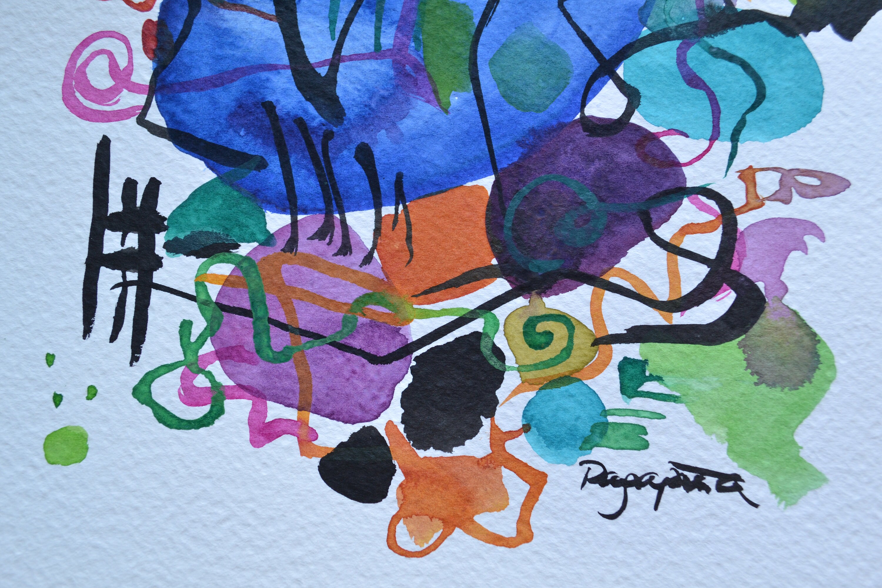 Confusion, Original Watercolor Painting, Bright and Multicolour, Modern ...