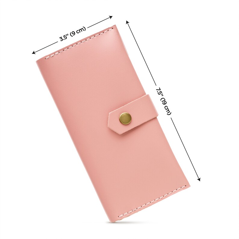 Pink Wallet Minimalist Wallet Leather Wallet Women's - Etsy