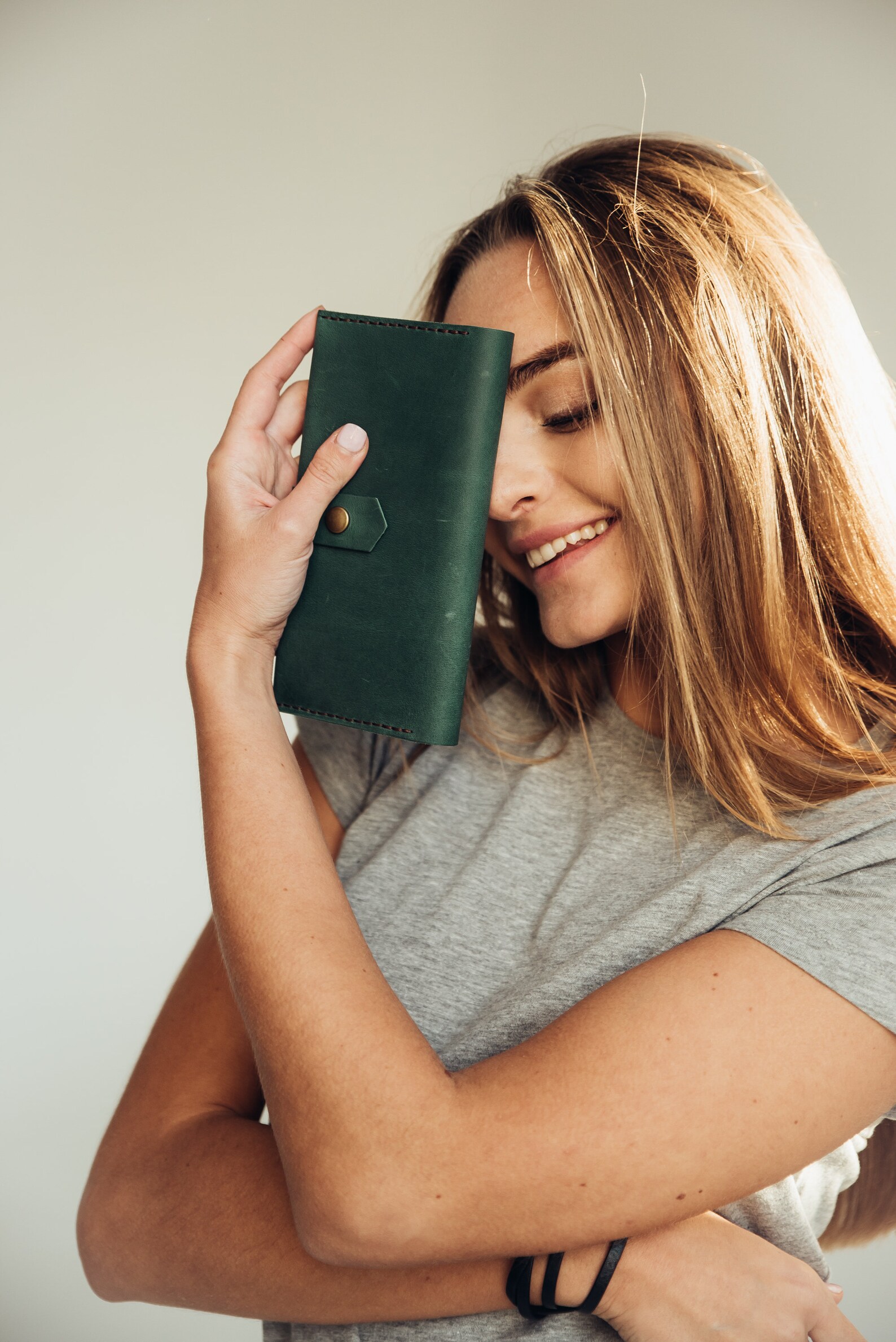 Green Leather Wallet Women Leather Women's Wallet Card - Etsy