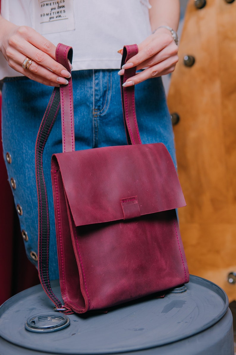 Mini Backpack Leather Backpack Women Backpack Leather Black Leather ...