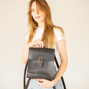 Leather Backpack Women Mini Leather Backpack Leather Satchel Women ...
