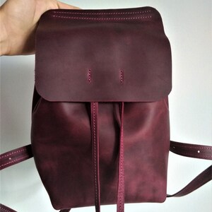Red Women Leather Backpack,school Rucksack,satchel Leather Backpack ...