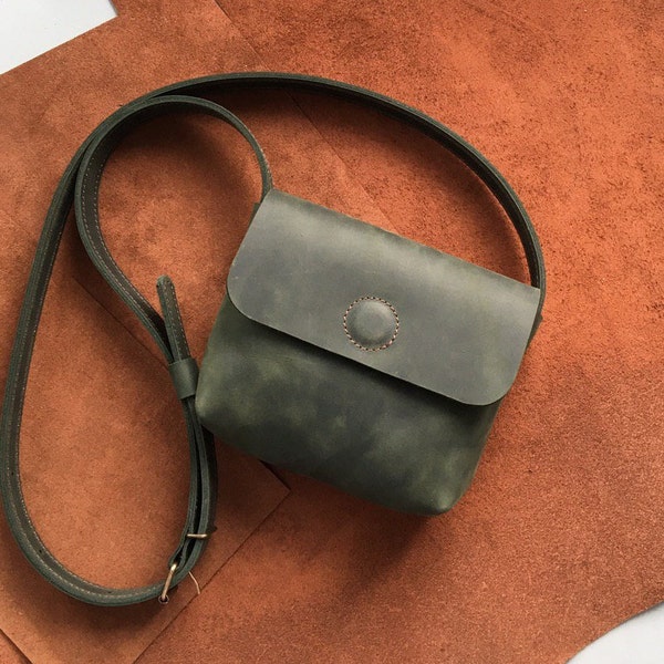 Mini Leather Crossbody Bag - Etsy