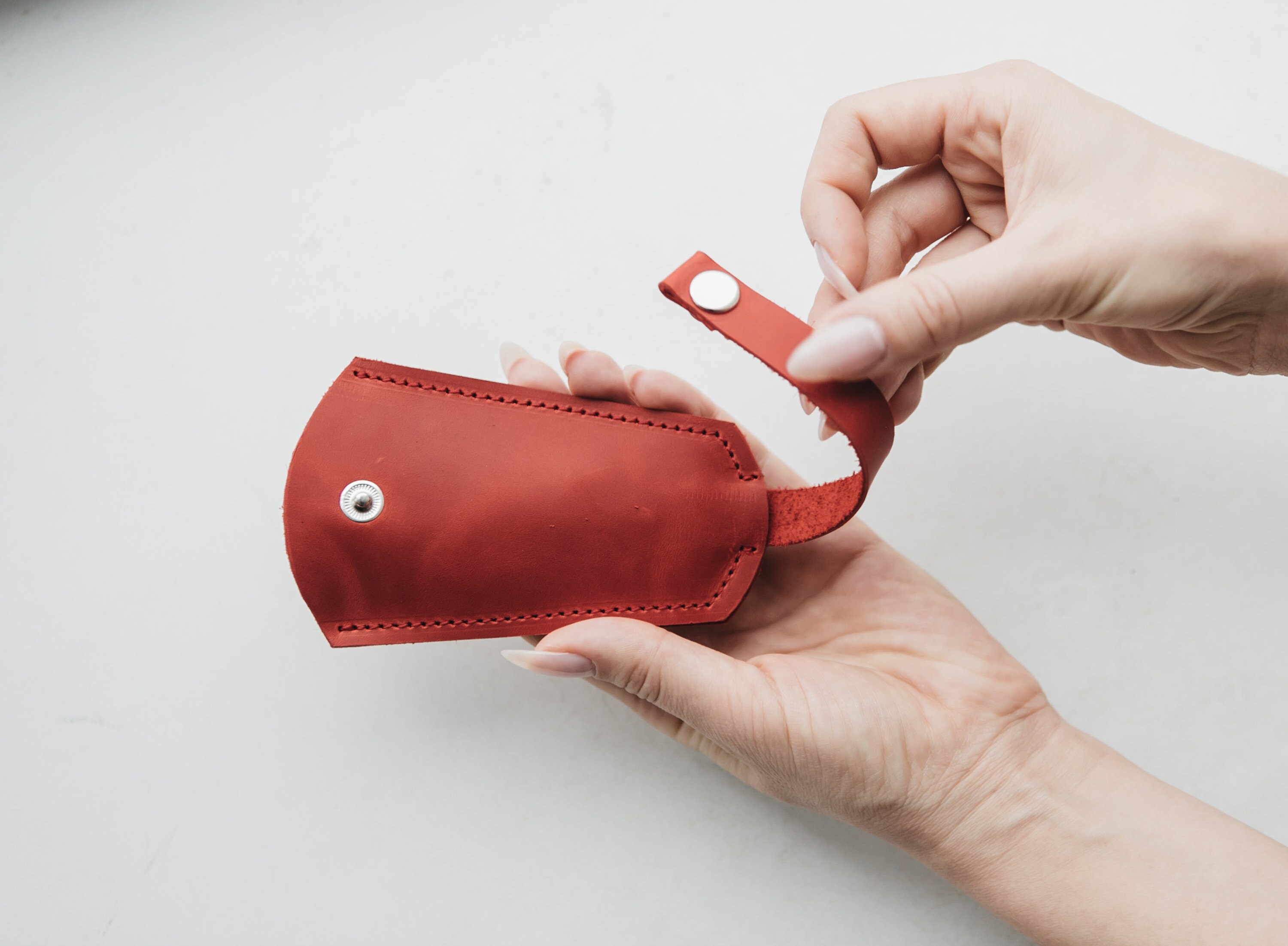 Leather Key Holderkeychain Key Pouch Handmade Key Casegift | Etsy