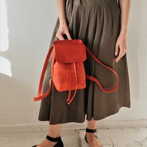 Red Women Leather Backpack,school Rucksack,satchel Leather Backpack ...