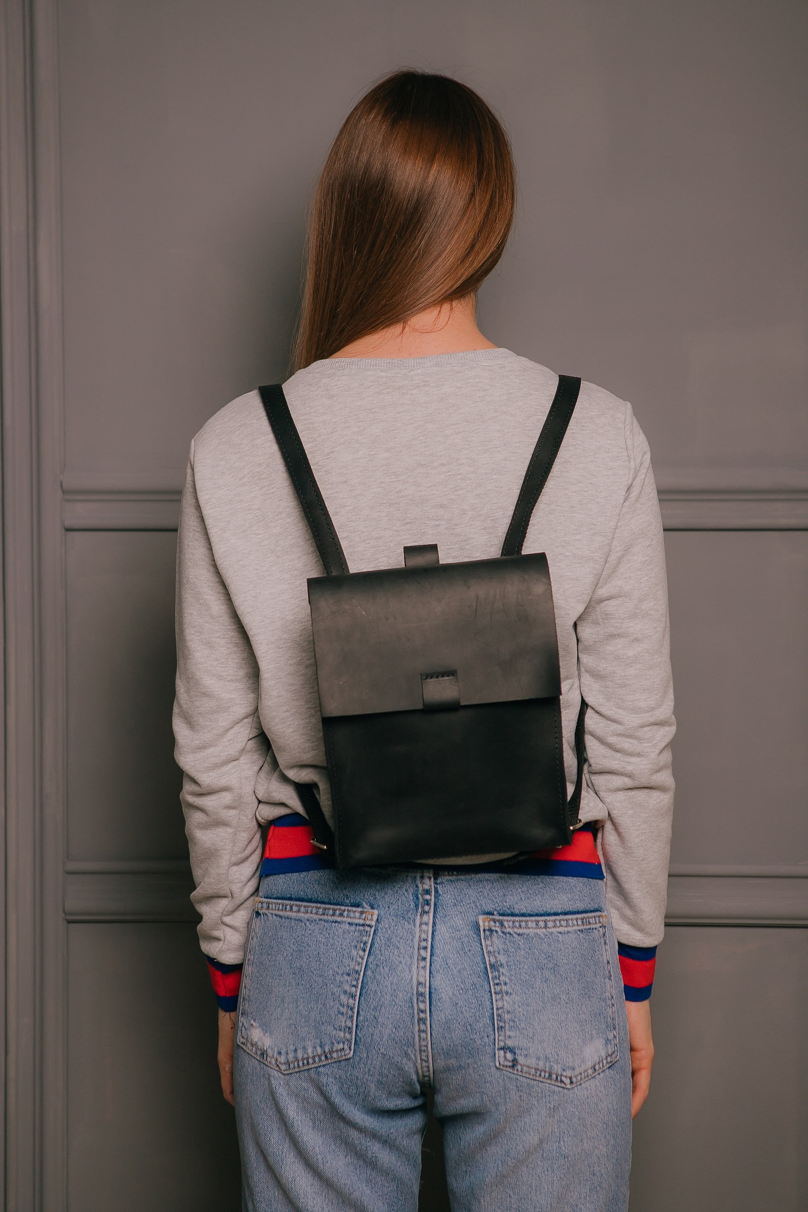 Mini Backpack Leather Backpack Women Backpack Leather Black | Etsy