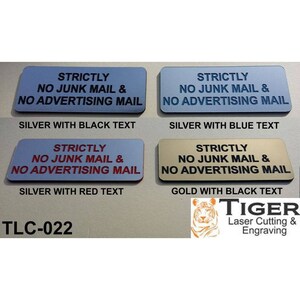 Strictly No Junk Mail and No Advertising Mail | Laser Engraved Acrylic ...