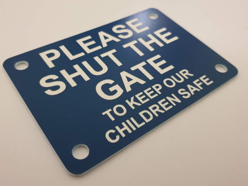 Please Shut the Gate to Keep Our Children Safe Sign Plaque - Etsy