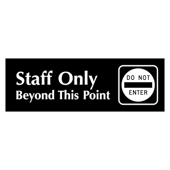 Staff Only Beyond This Point Sign Plaque With Graphic - Etsy Australia Staff Only Beyond This Point Sign Plaque With Graphic - Etsy Australia