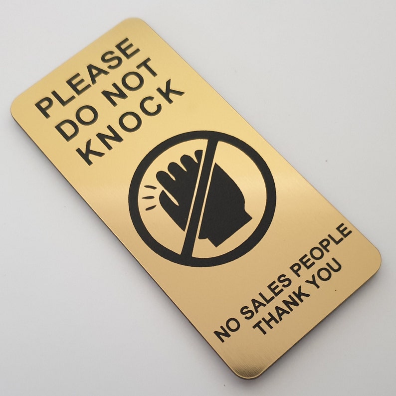 Please DO NOT KNOCK - No Sales People Thank You Sign Plaque - Etsy