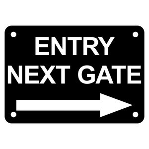 Entry Next Gate With Right Arrow Sign Plaque - Etsy Australia