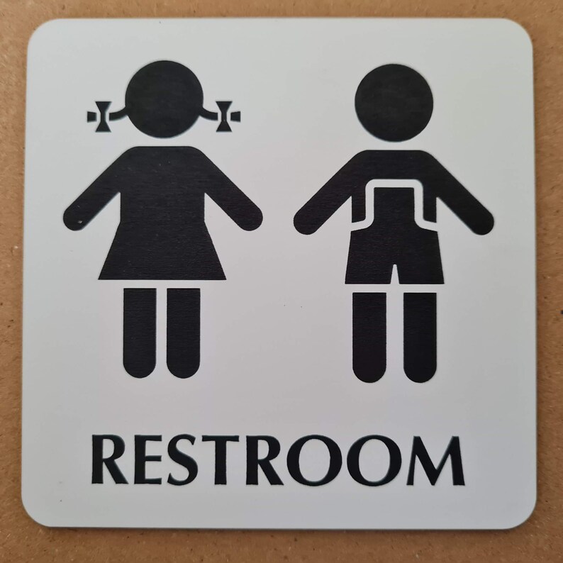 Preschool Unisex Girl Boy Kids Restroom Sign Plaque - Etsy