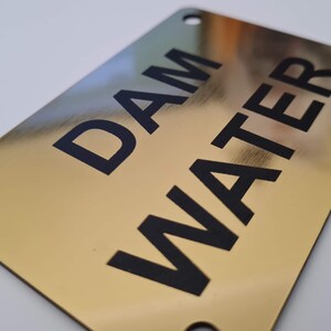 Dam Water Sign Plaque - Etsy