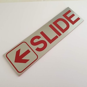 Slide With Left Arrow Sign Plaque - Etsy