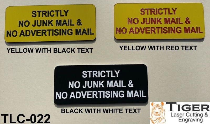 Strictly No Junk Mail and No Advertising Mail Sign Plaque - Etsy