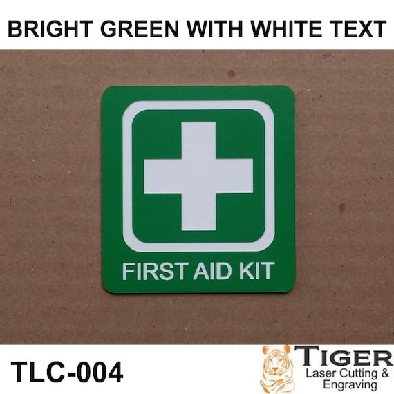 FIRST AID KIT Laser Engraved Sign Green and White 7cm X 7.5cm - Etsy