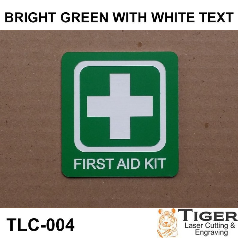 FIRST AID KIT Laser Engraved Sign Green and White 7cm X 7.5cm - Etsy