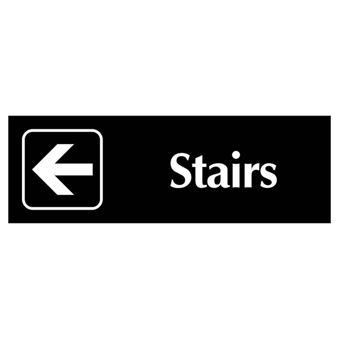 Stairs Sign Plaque With Left Arrow Graphic - Etsy