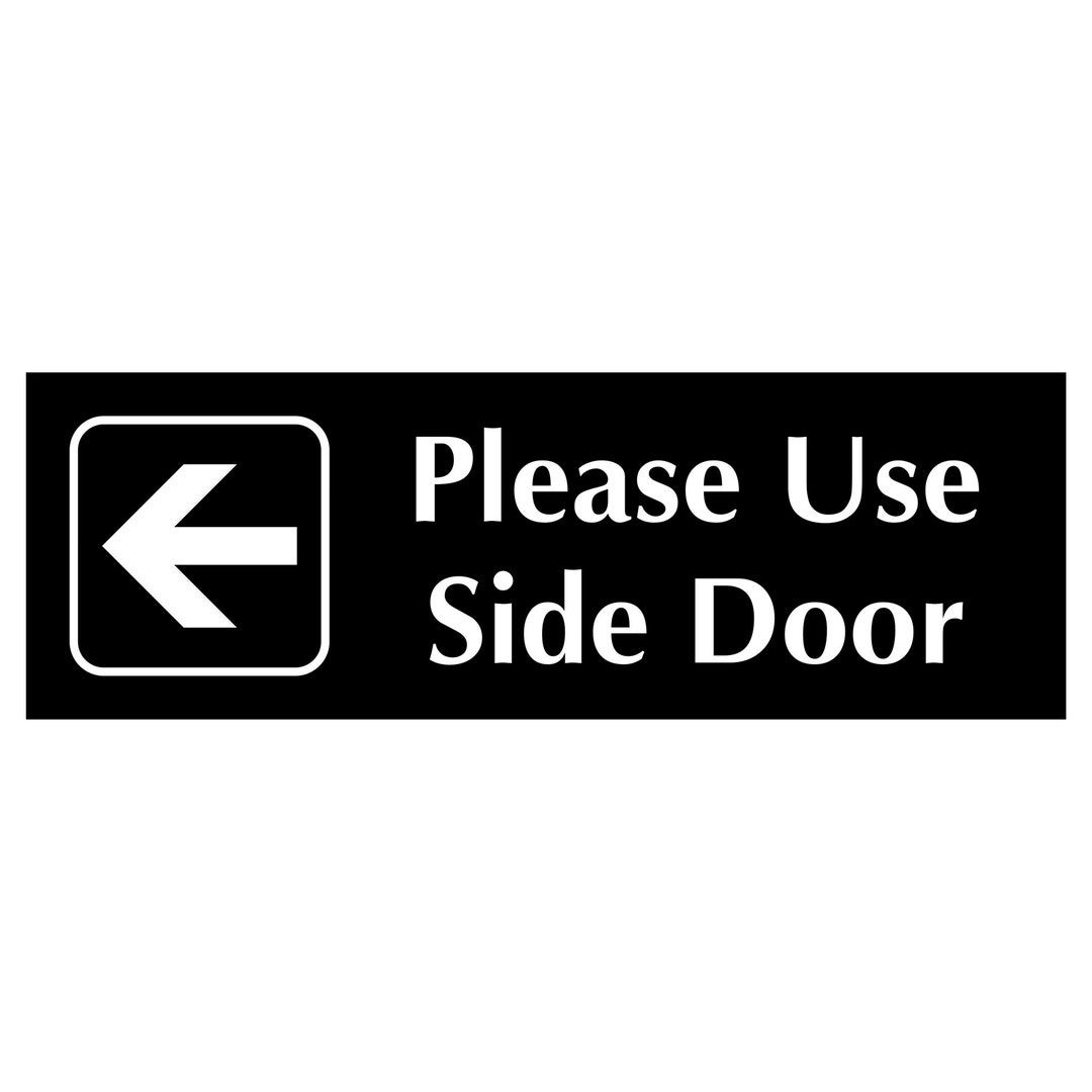 Please Use Side Door Sign Plaque With Left Arrow Graphic - Etsy