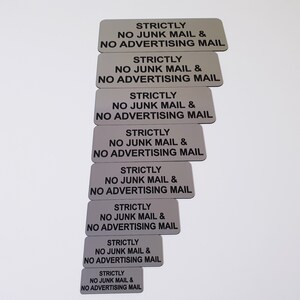 Strictly No Junk Mail and No Advertising Mail Sign Plaque - Etsy